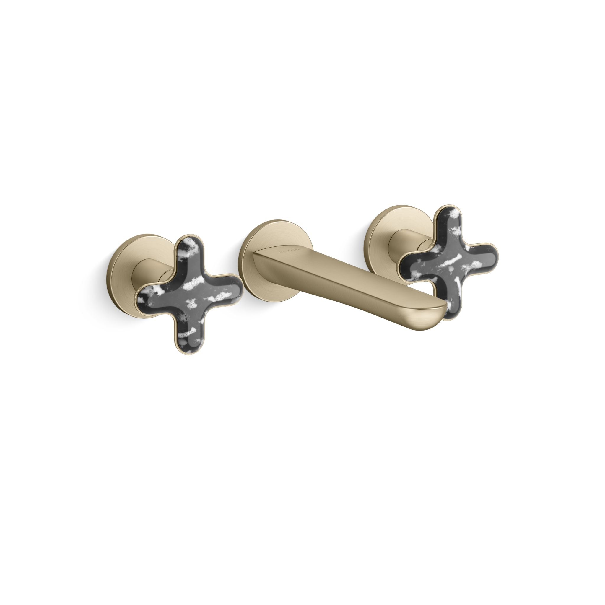 002™ Wall Mount Sink Faucet, Zebra Jasper Cross Handles – reece-bath ...