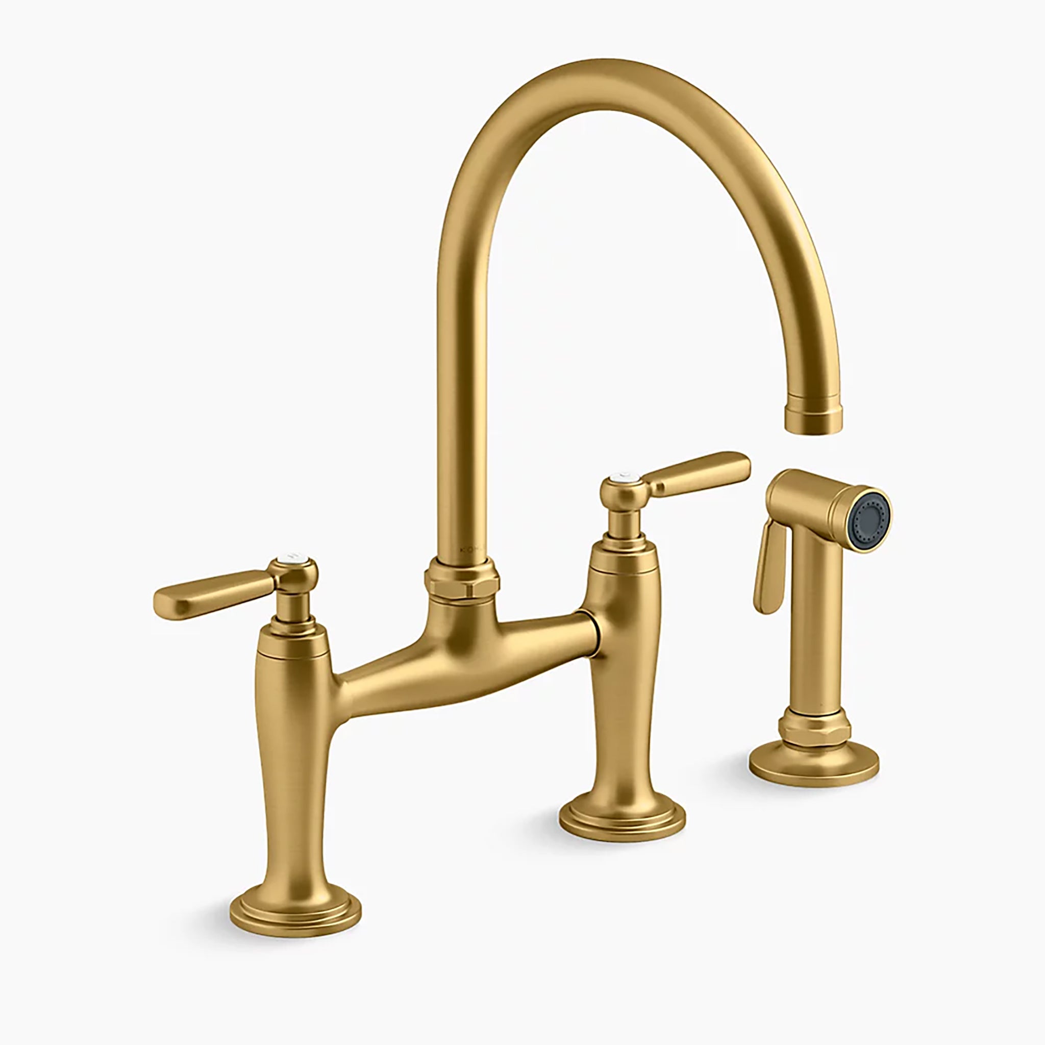 Two-Hole Bridge Kitchen Sink Faucet With Side Sprayer – reece-bath-and ...