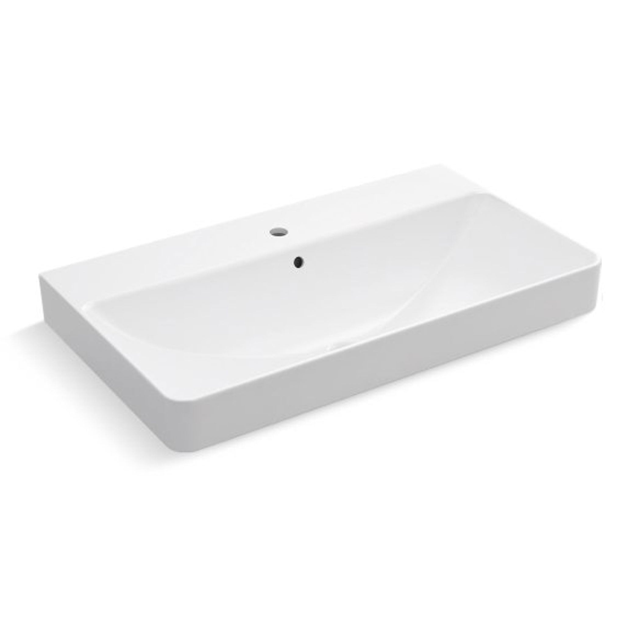 35-7/16″ Vox® Rectangle Vessel Bathroom Sink (w/ Single Faucet Hole ...