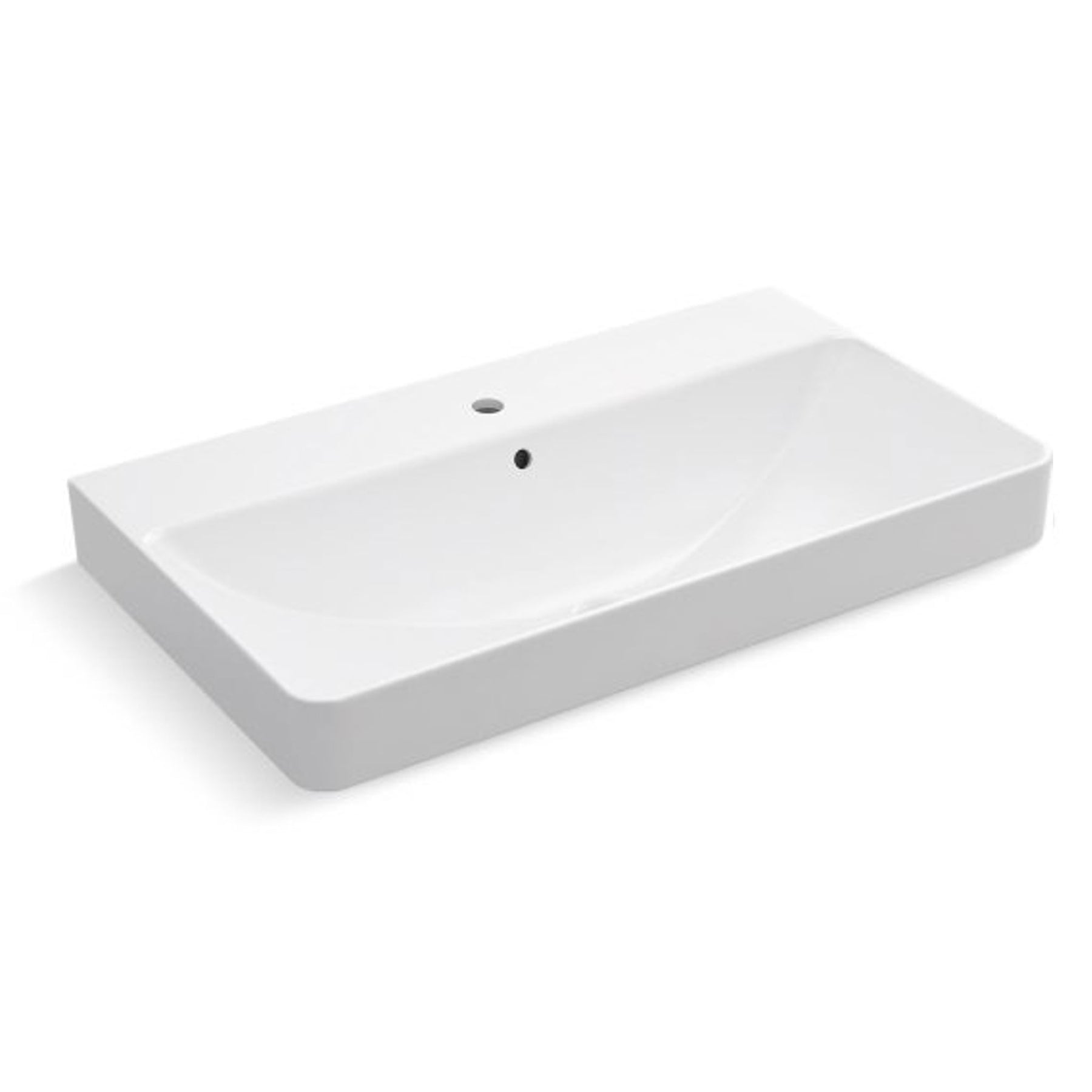 35-7/16″ Vox® Rectangle Vessel Bathroom Sink (w/ Single Faucet Hole ...